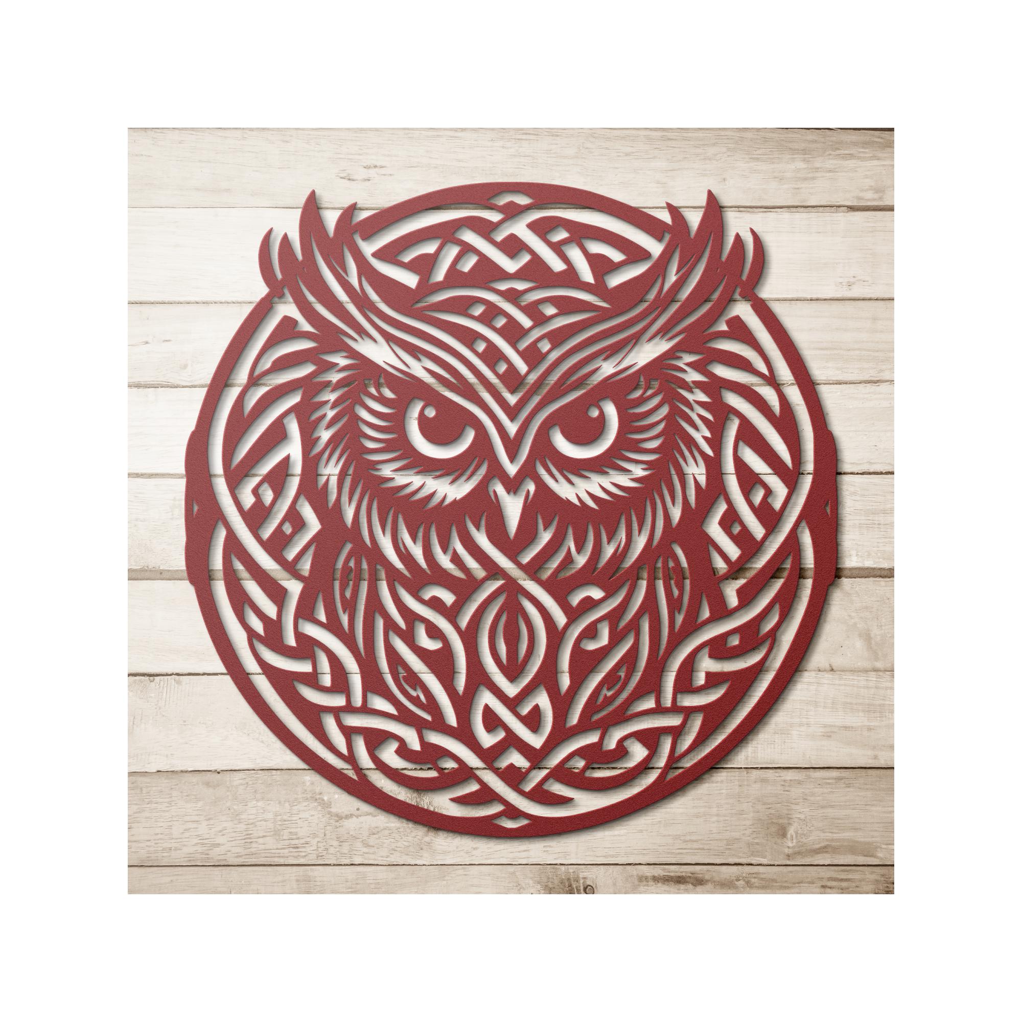Tribal Celtic Knot Owl Metal Sign | Custom Spiritual Wall Art | Rustic ...