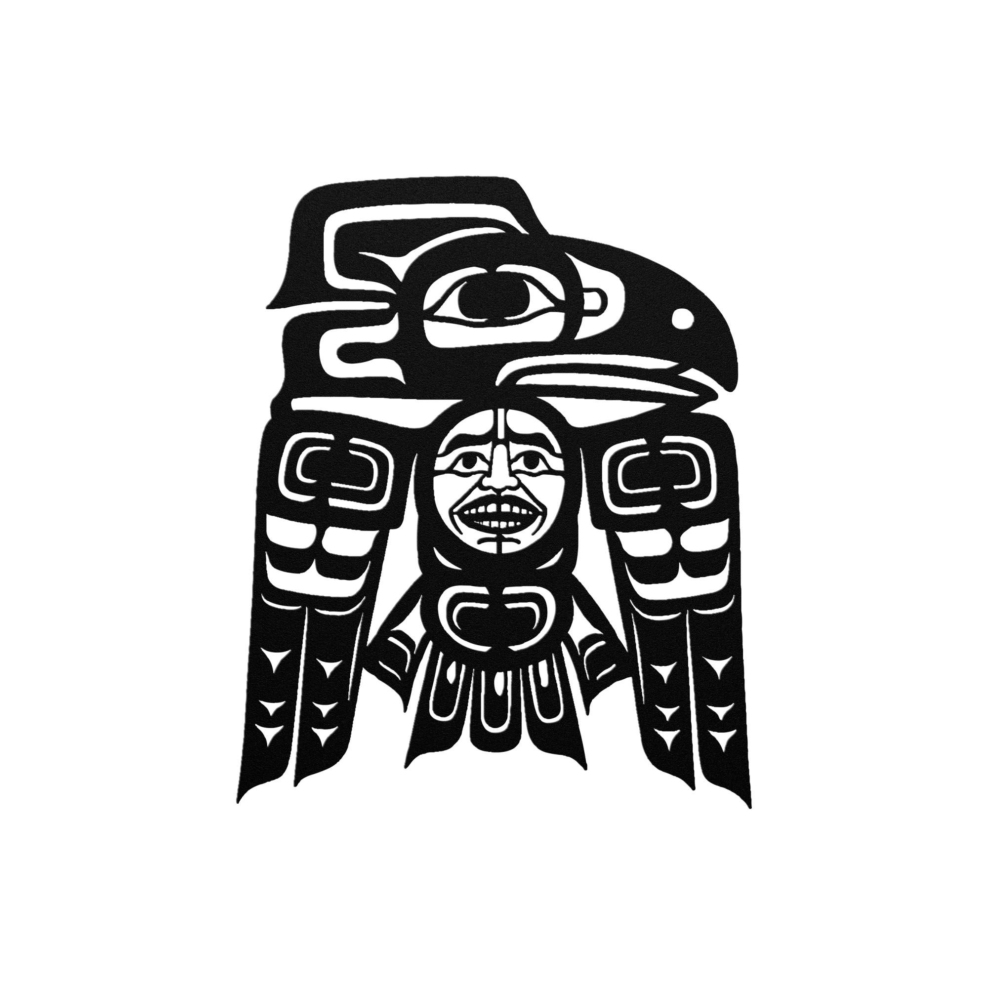 Tribal Totem Raven Tlingit Haida Metal Sign | Alaskan Native Wall Art ...