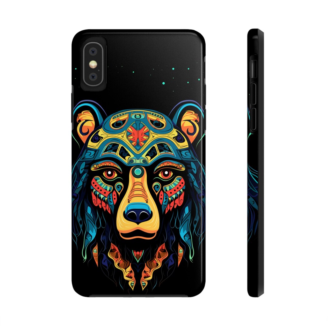 Northwest Indian Tribal Bear Art Totem Style Carving iPhone Case ...
