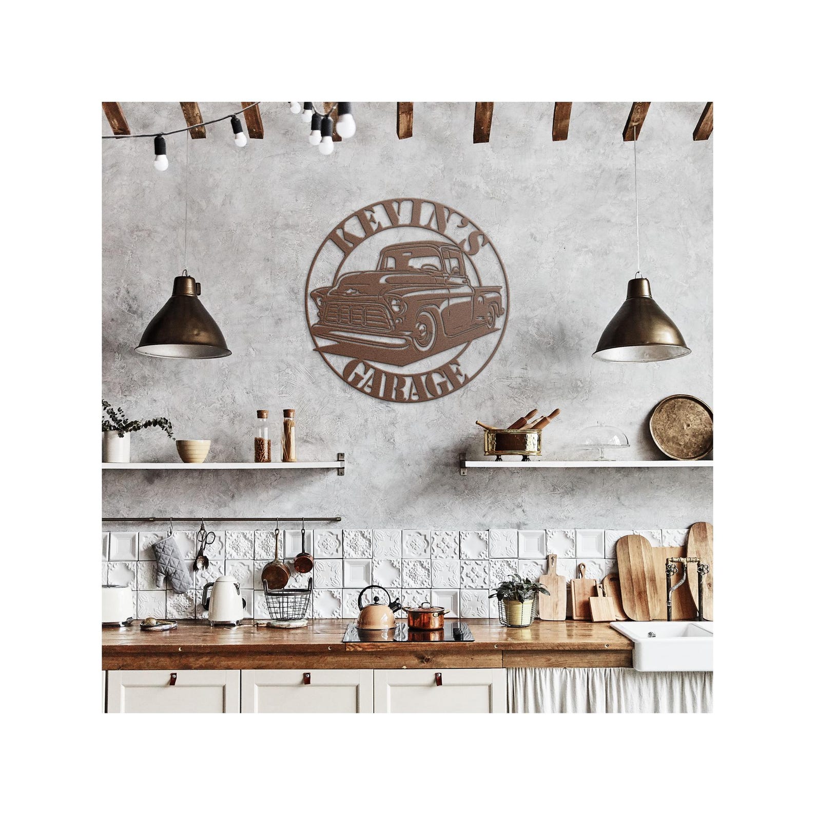 Personalized 1955 Chevy Pickup Metal Sign | Custom Garage Wall Art ...