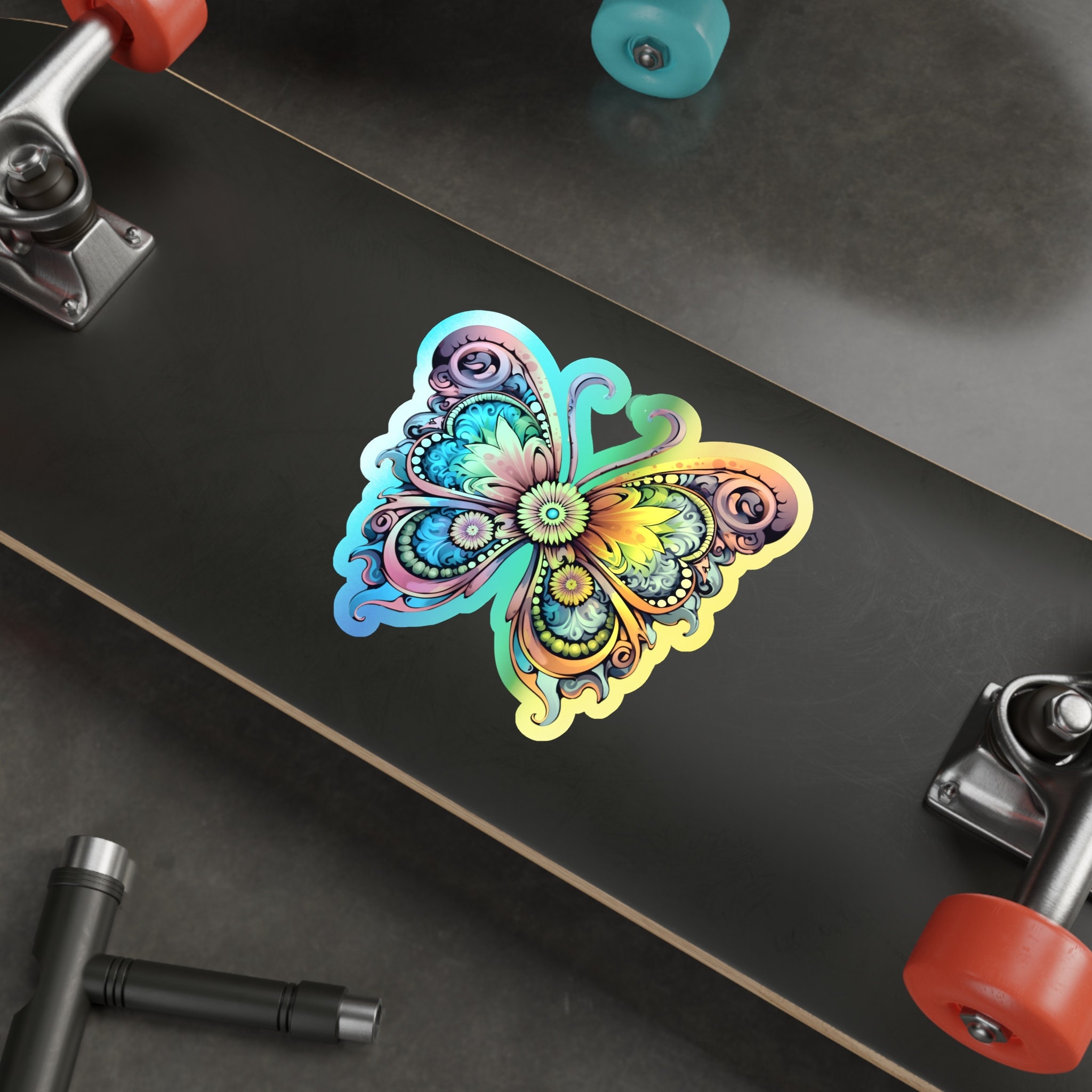 Psychedelic Butterfly Decal, Trippy Hippie Car Decal, Tumbler Decal ...