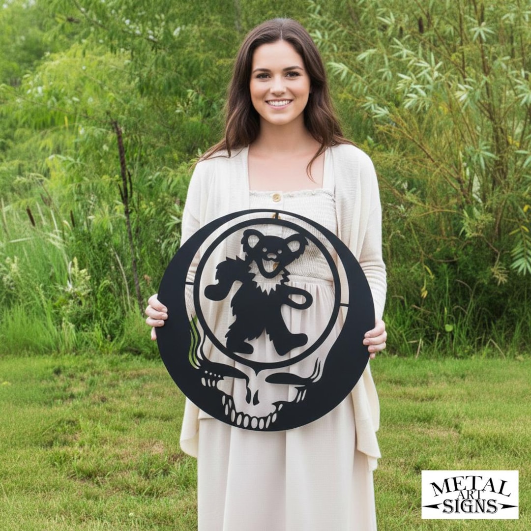 Steal Your Face Grateful Dead Dancing Bear Metal Sign – Psychedelic ...