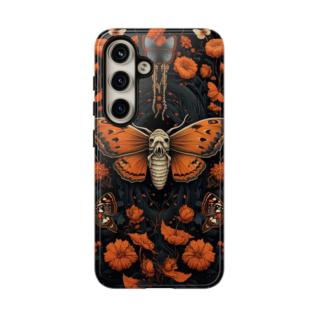 Eerie Elegance: Halloween Goth Moth Phone Cover, iPhone 15 Case ...