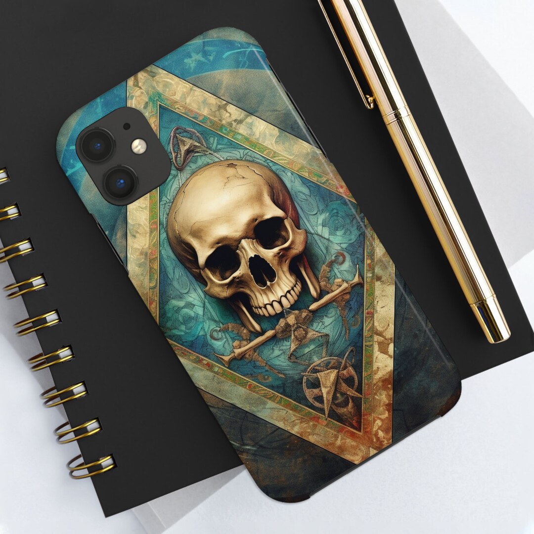 Skull Phone Case, Pirate Style iPhone Case, Punk Rock, Goth Art, Dark ...