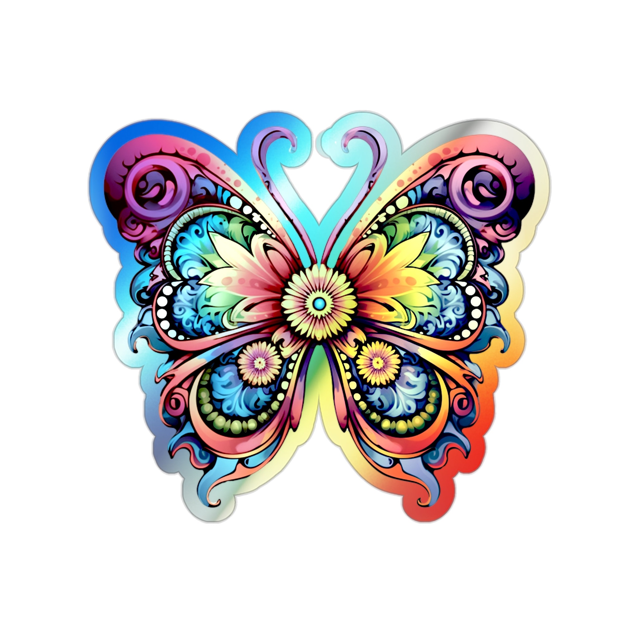 Psychedelic Butterfly Decal, Trippy Hippie Car Decal, Tumbler Decal ...