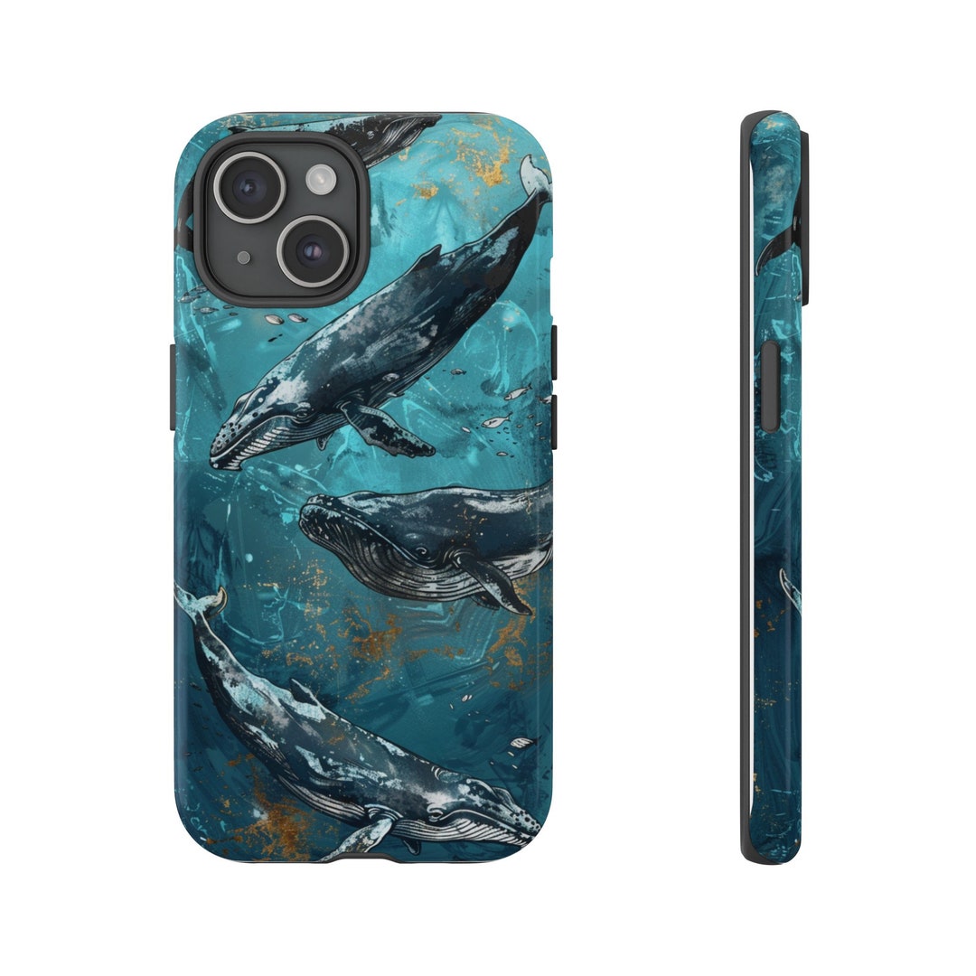 Undersea World Whales Phone Case for iPhone 15, 14, Pro Max, 13, 12 ...