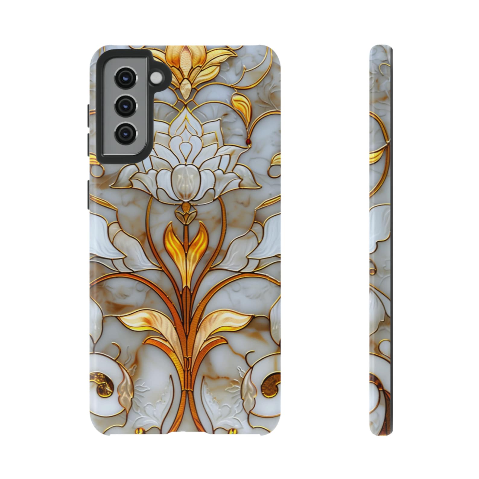 Art Deco Stained Glass Floral Phone Case for iPhone 15, 14, Pro Max, 13 ...
