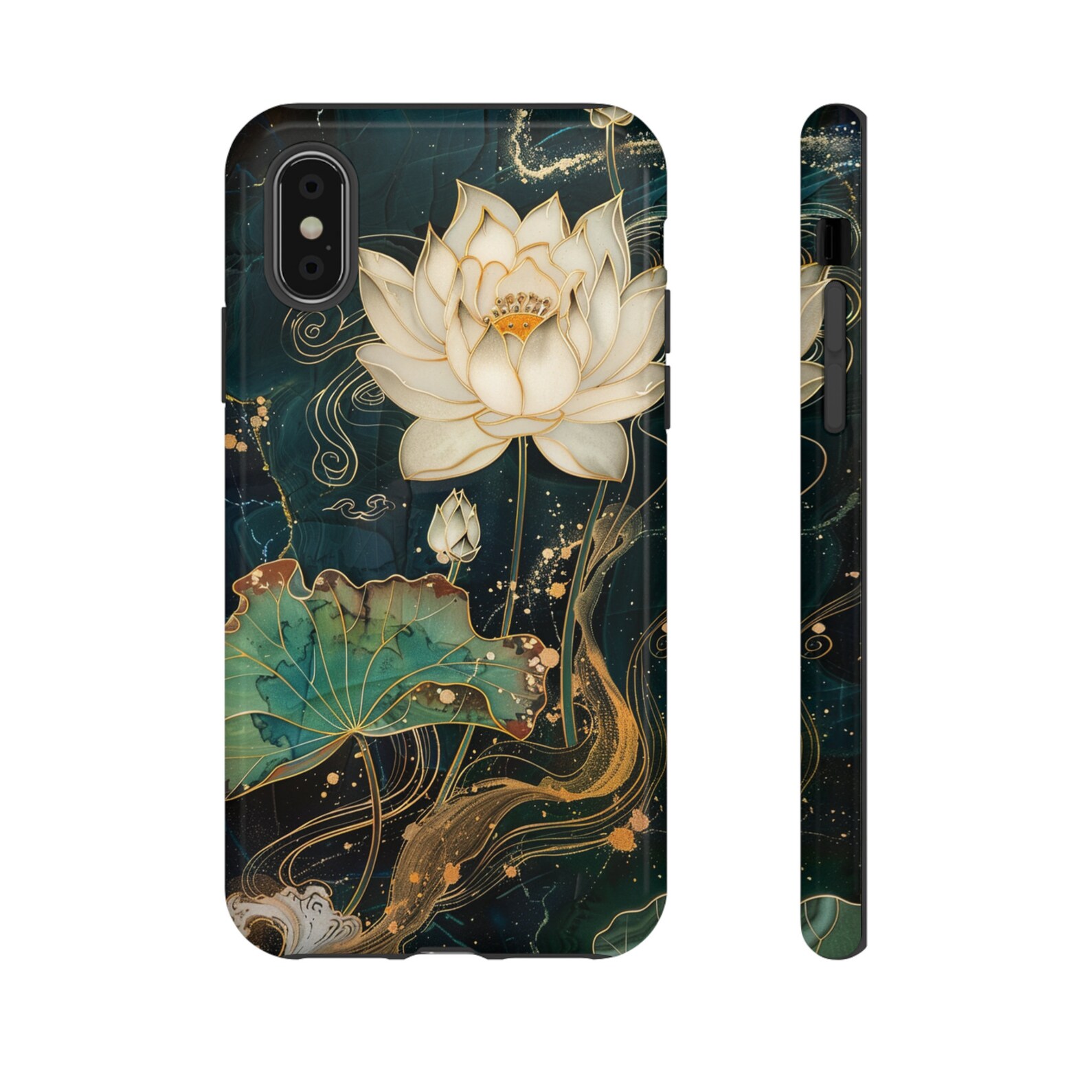 Zen Lotus Floral Full Moon Phone Case for iPhone 15 Case, 14, Pro Max ...