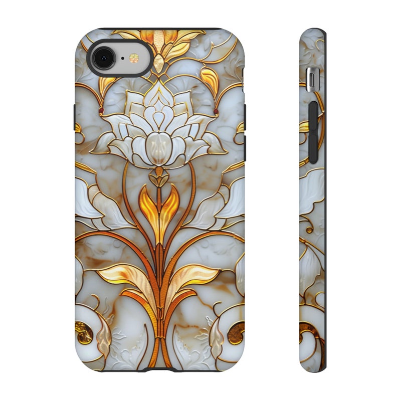 Art Deco Stained Glass Floral Phone Case for iPhone 15, 14, Pro Max, 13 ...