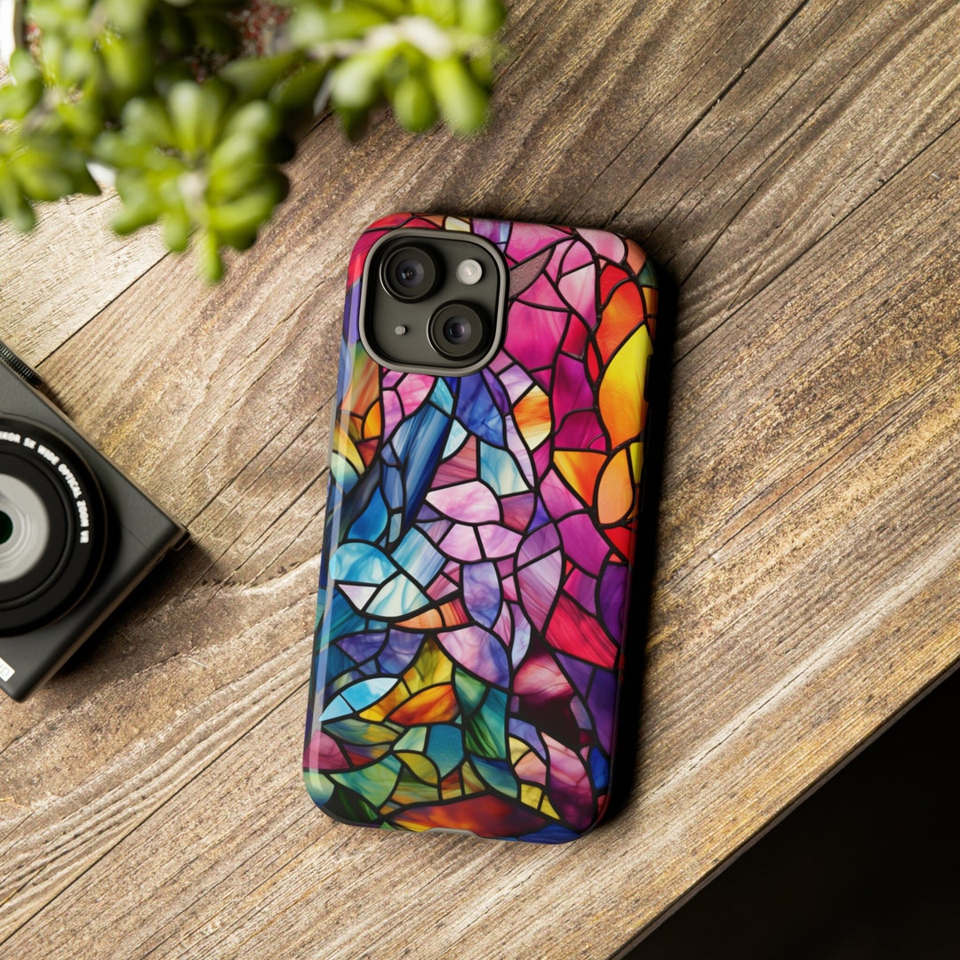 Kaleidoscope Stained Glass Phone Case, iPhone Case, Retro Boho Elegance ...