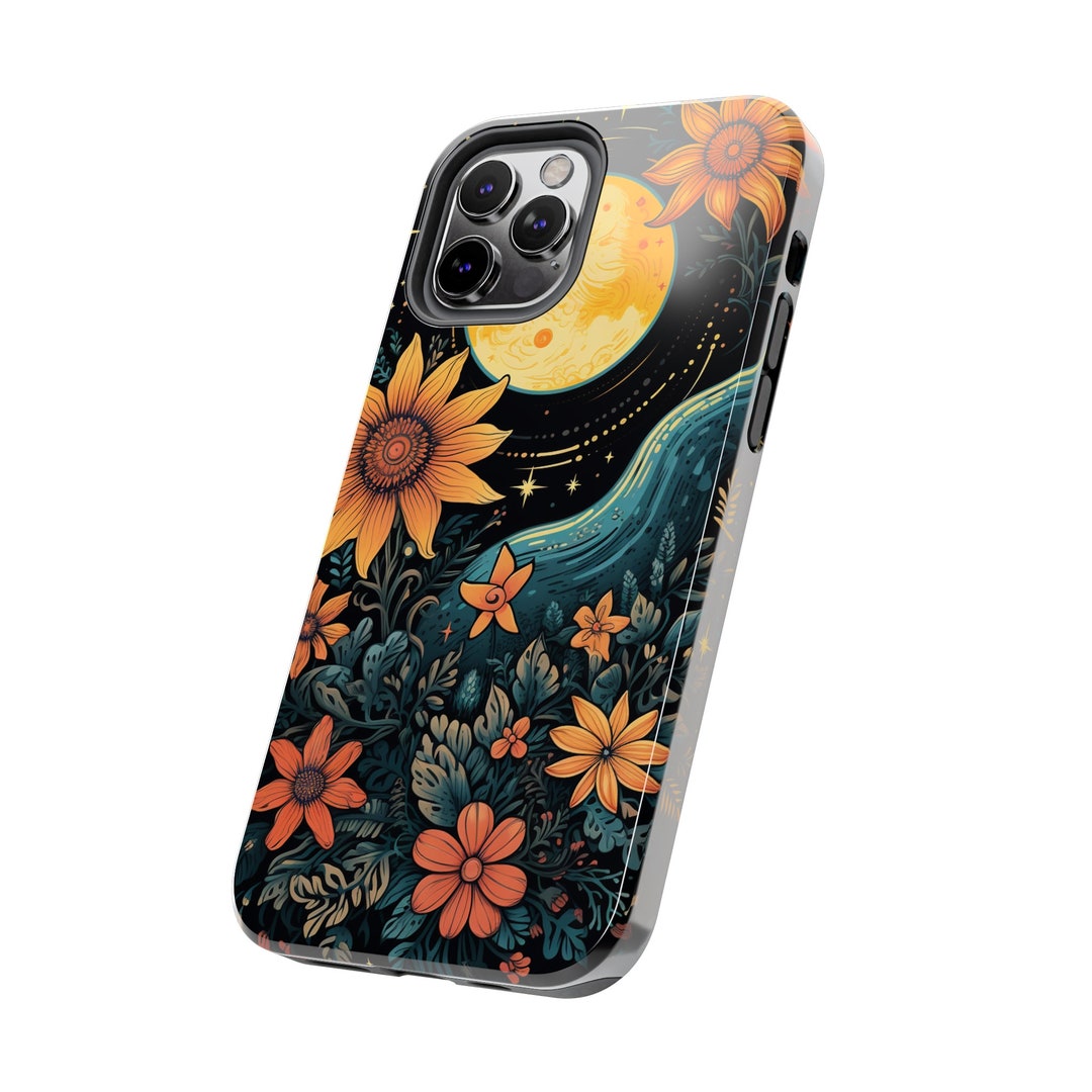 Cottagecore Floral Sun Moon Stars iPhone Case | Esoteric Tough Phone ...