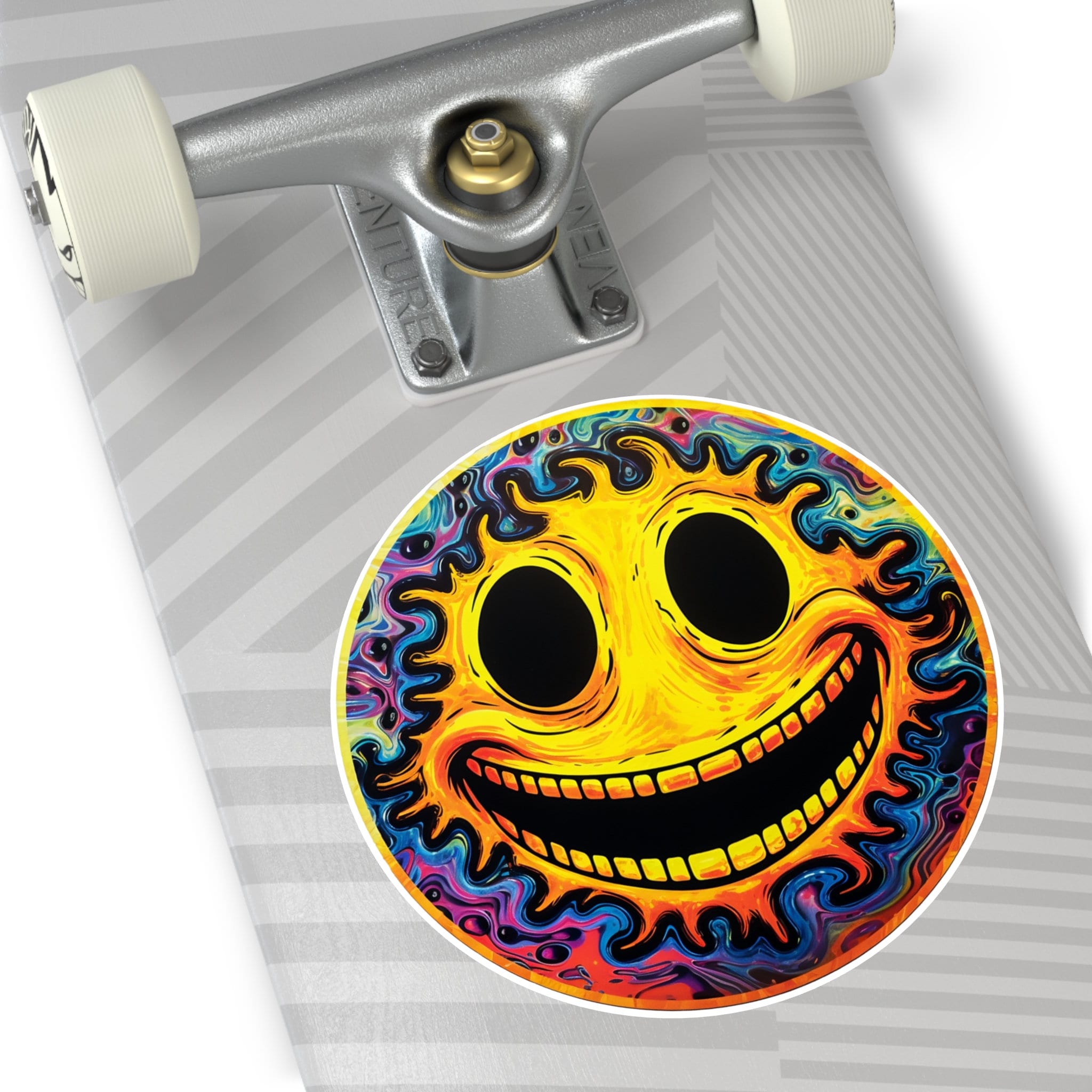 Psychedelic Smiley Face Decal, Trippy Car Decal, Retro Decal, Happy ...