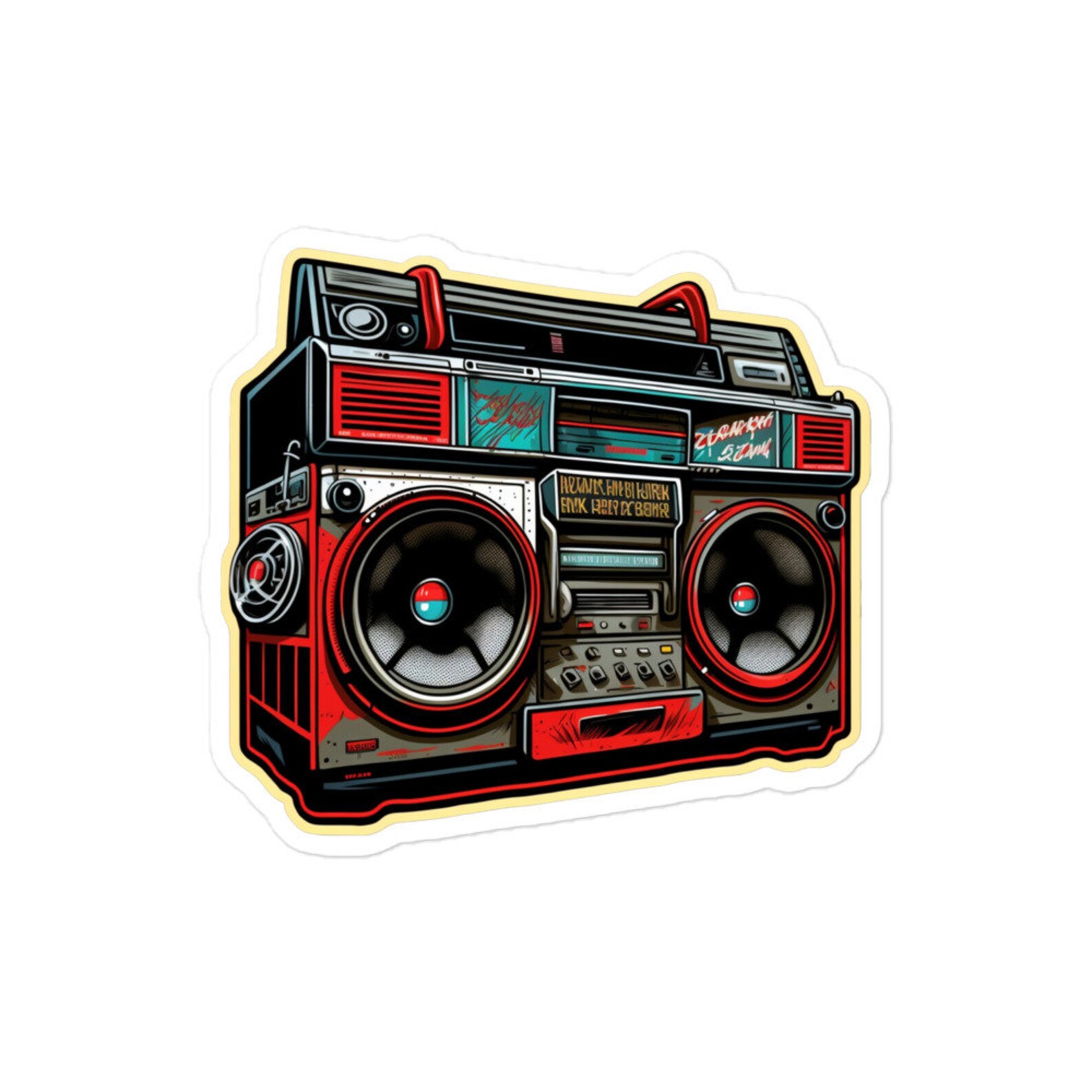 Boombox Decal 1980s Music Lover Hip Hop Dance Dj Bubble-free Stickers ...