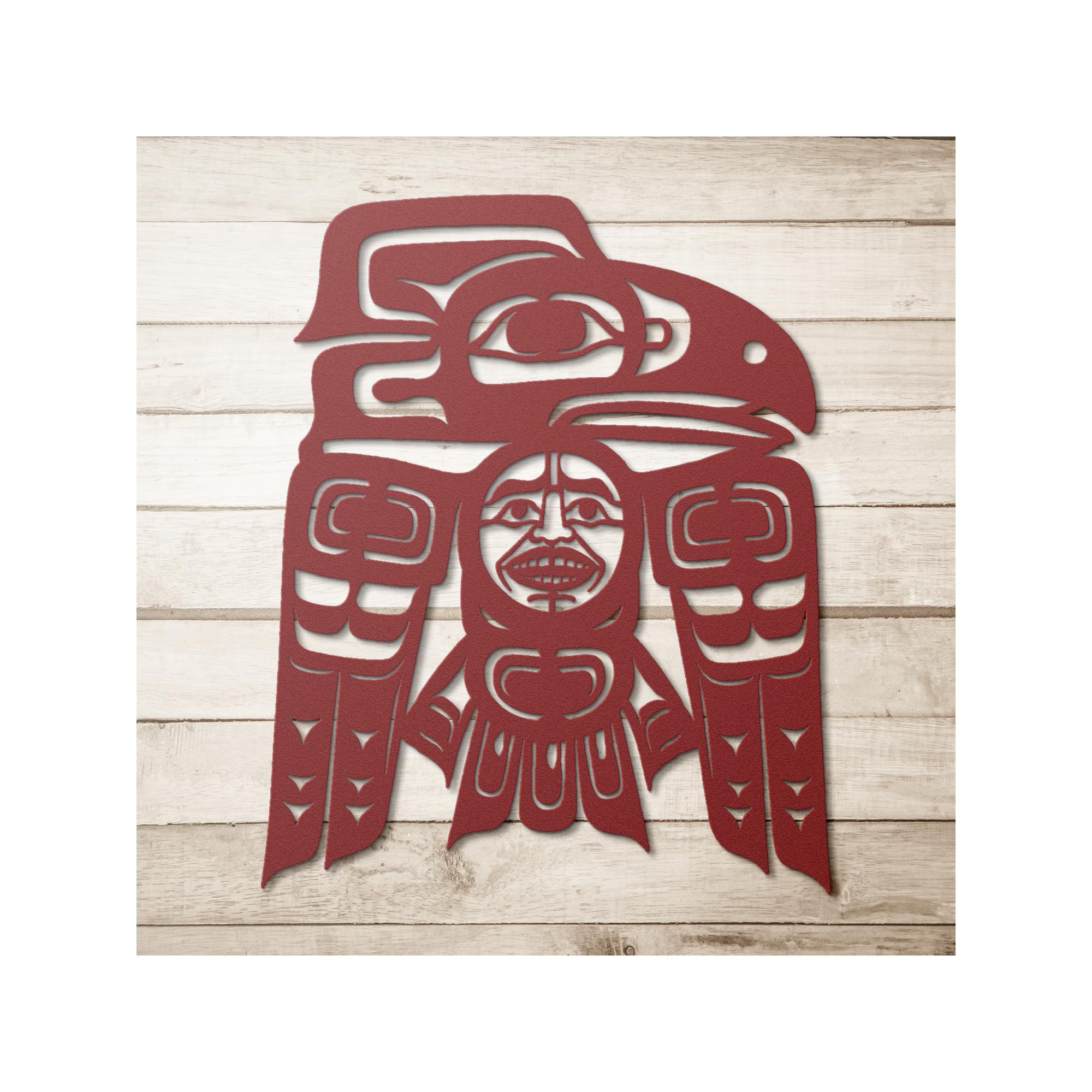 Tribal Totem Raven Tlingit Haida Metal Sign | Alaskan Native Wall Art ...