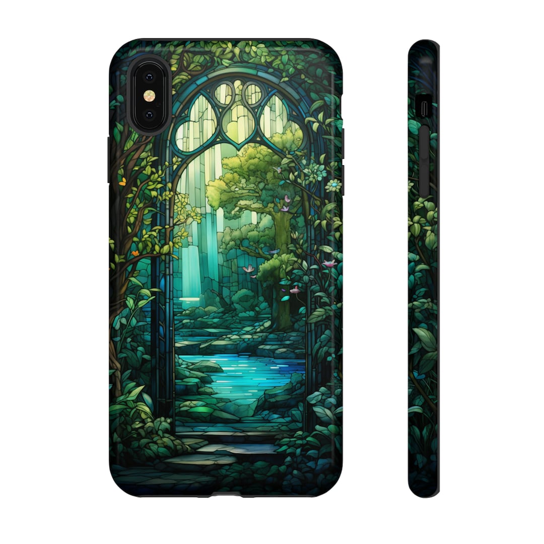 Stained Glass Phone Case Floral Aesthetic Art Nouveau Retro Phone Tough ...
