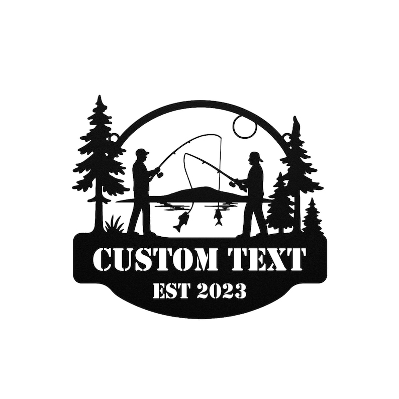 Personalized Fishing Cabin Metal Sign | Custom Lake House Decor ...