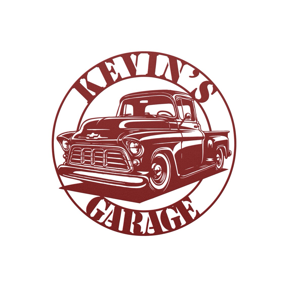 Personalized 1955 Chevy Pickup Metal Sign | Custom Garage Wall Art ...