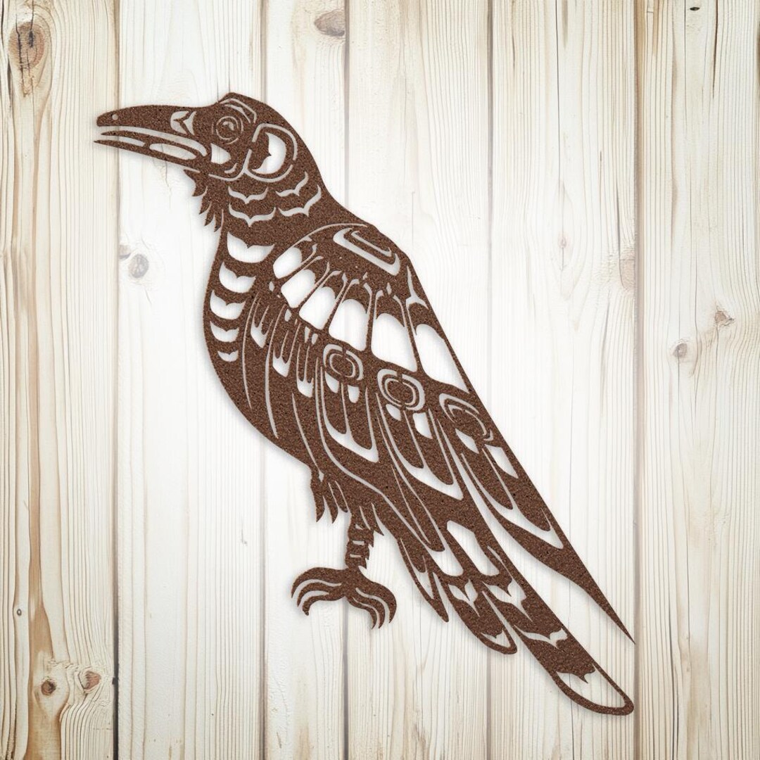Pacific Northwest Raven Metal Sign, Native American Salish Wall Art ...