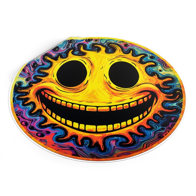 Psychedelic Smiley Face Decal Trippy Car Decal Retro Decal - Etsy