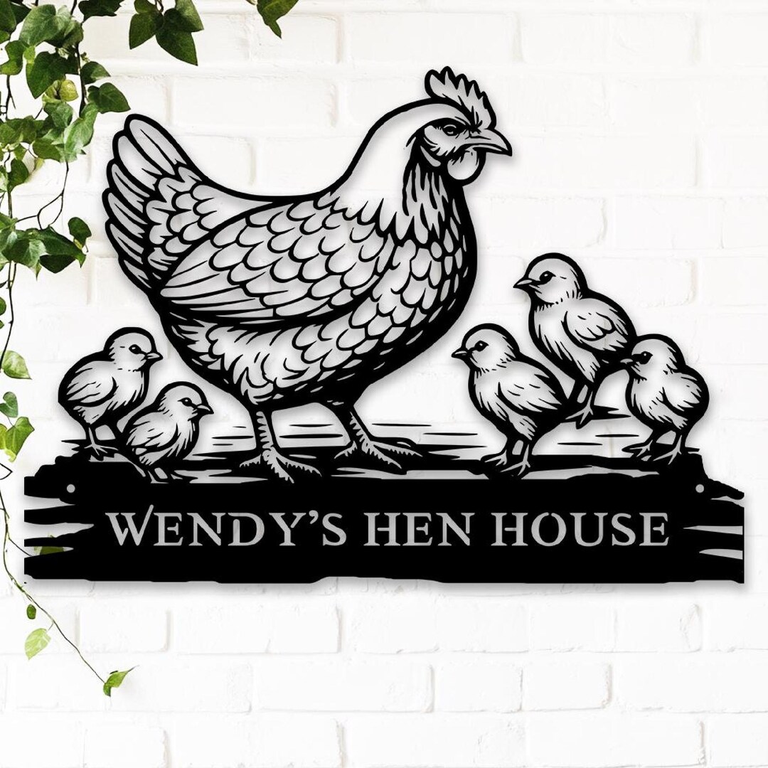 Personalized Chicken Farm Metal Sign: Rustic Hen House Decor - Etsy