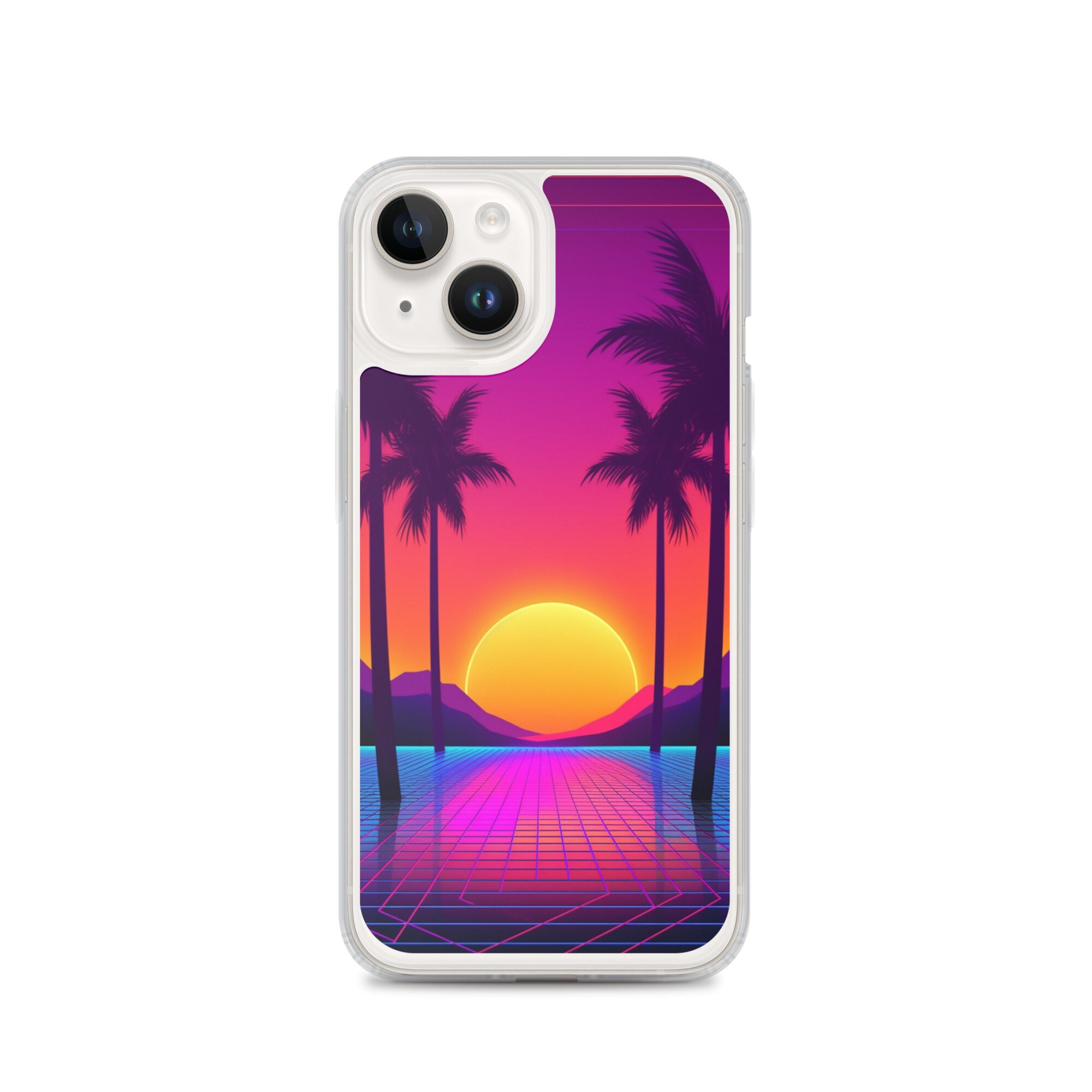 Retro Beach Sunset Synthwave Vaporwave Iphone Case Iphone - Etsy
