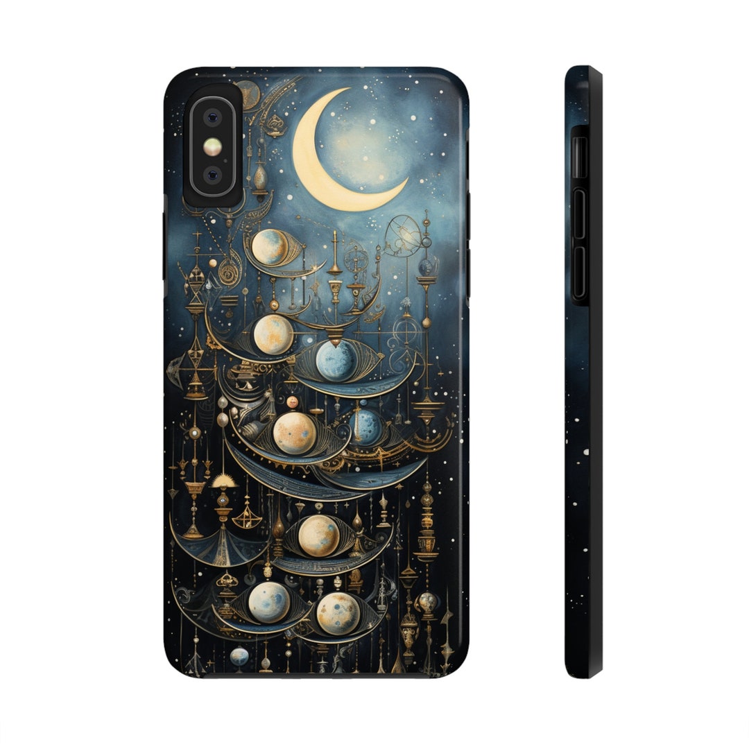 Esoteric Art Nouveau Moon Phases iPhone Case, Art Nouveau Retro Samsung ...