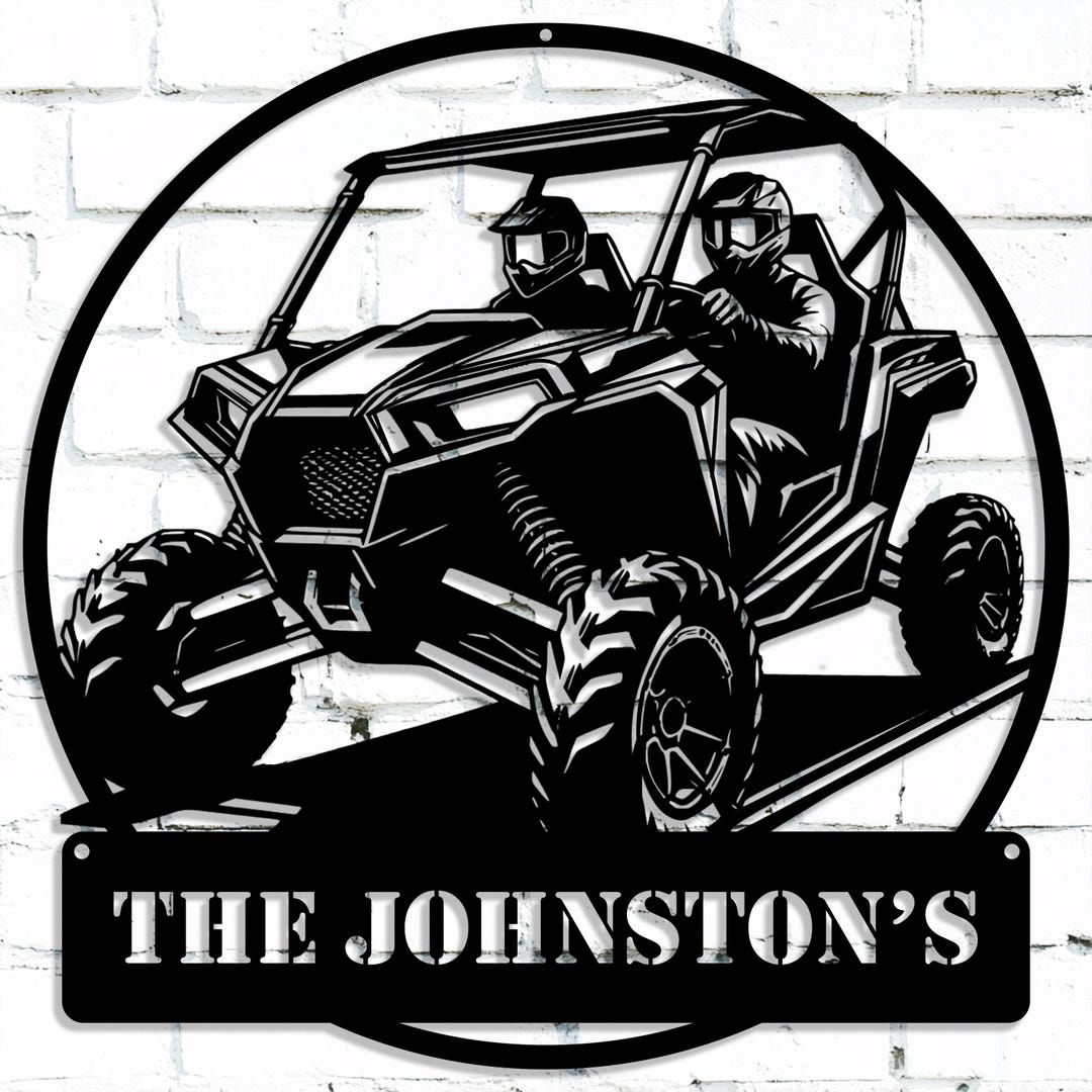 UTV Sign, Side-by-side Personalized Family Name, Custom RZR Wall Art ...