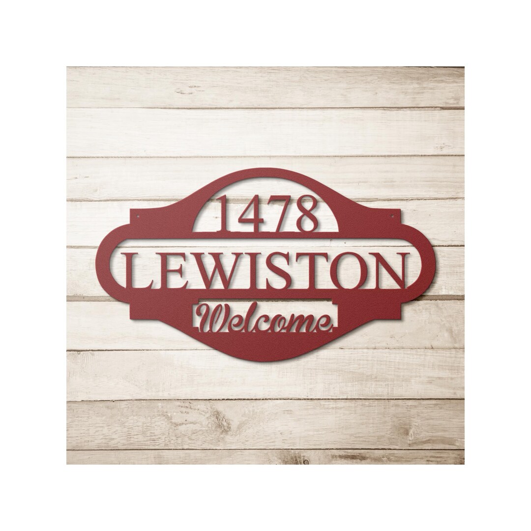 Name Monogram Address Metal Wall Art Custom House Number Sign Outdoor ...
