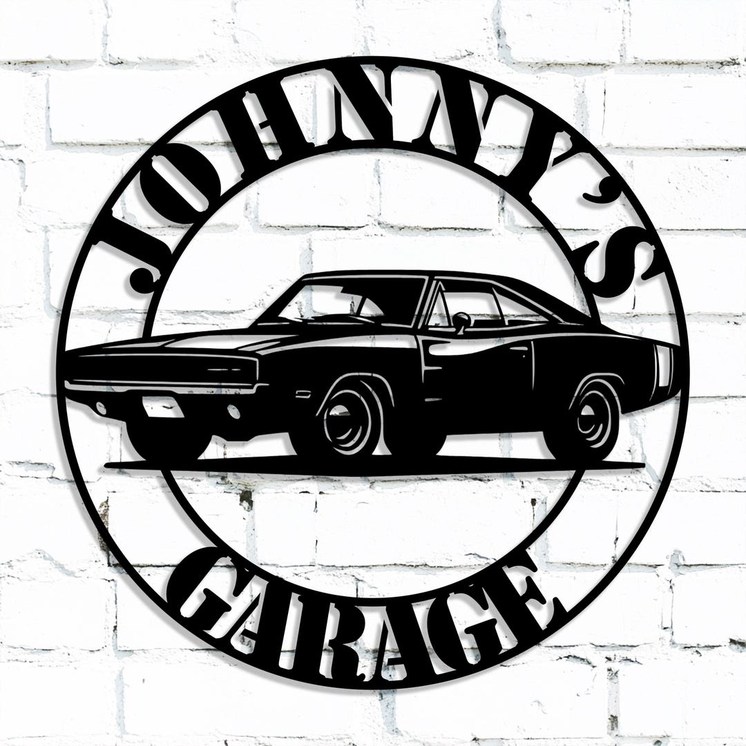 Hot Rod Dodge Charger Metal Sign | Custom Muscle Car Garage Wall Art ...