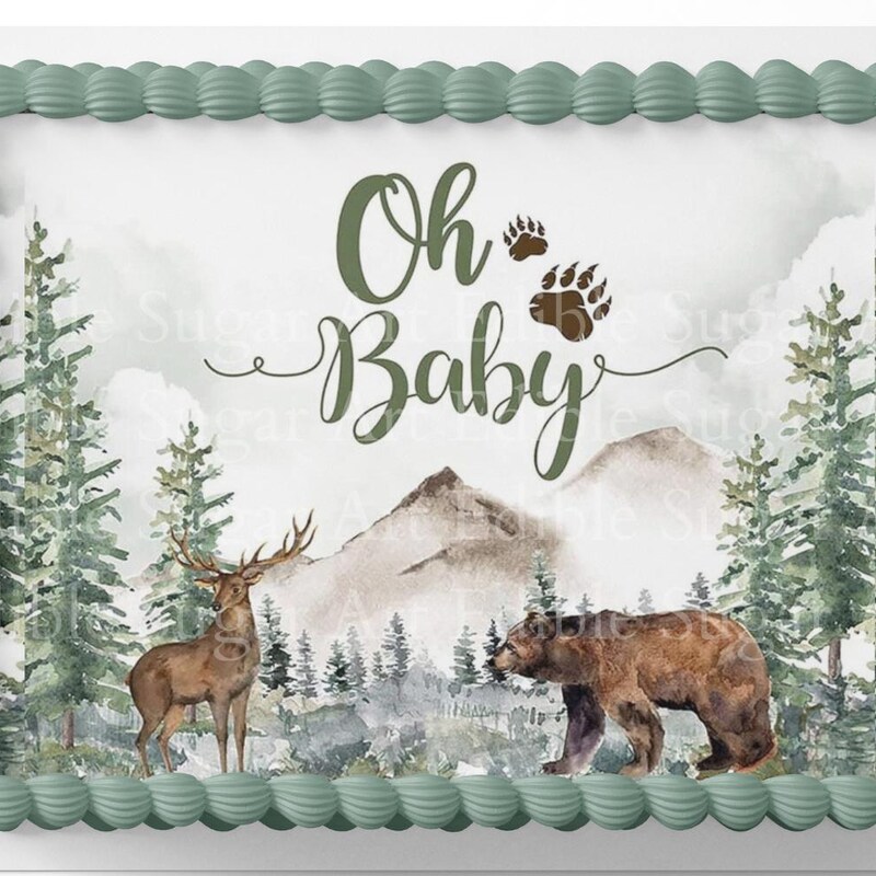 Woodland Theme Sheet Cake - Etsy