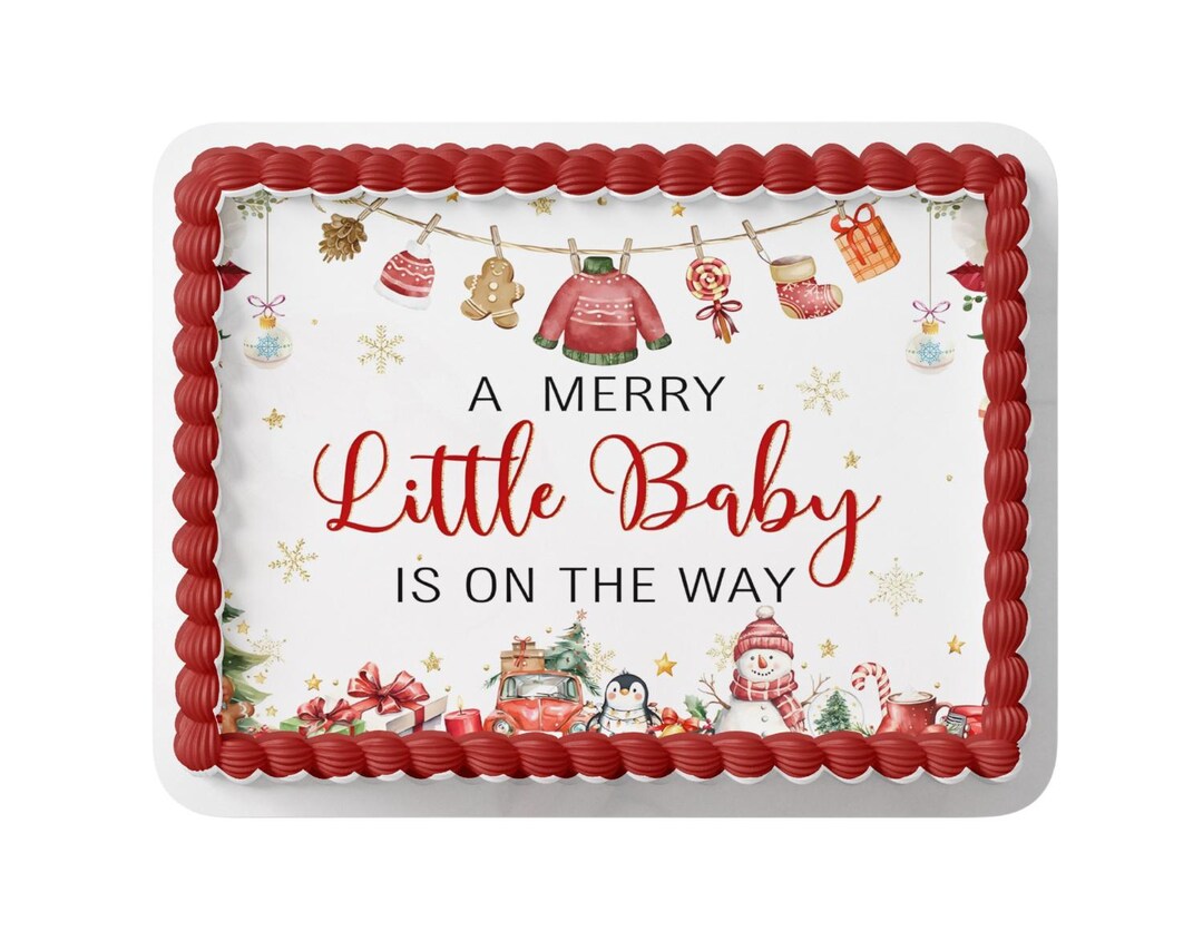 A Merry Little Baby / Christmas Cake Topper / Christmas / Cake Topper ...