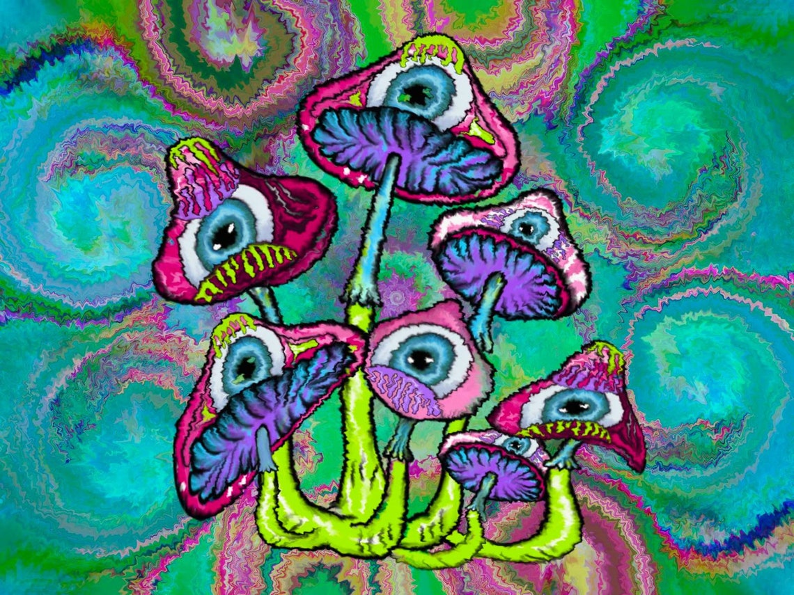 ALIEN / MUSHROOM / PSYCHEDELIC / prints | Etsy
