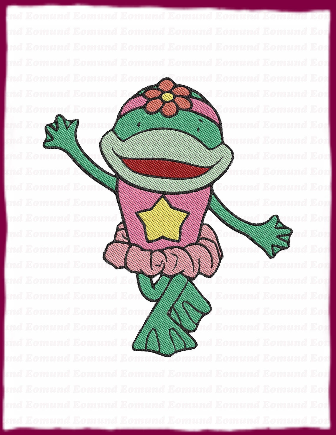 Croaky Frogini Jojo Circus Fill Embroidery Design 1 Instant Download - Etsy