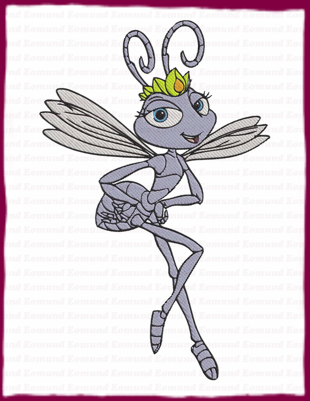Princess Atta A Bugs Life Filled Embroidery Design 4 - Instant Download ...