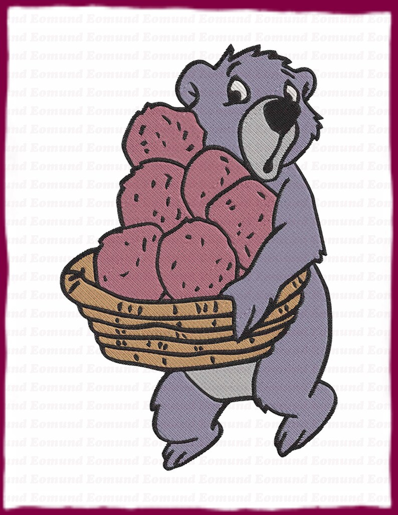 Baloo Jungle Cubs Fill Embroidery Design 2 Instant Download - Etsy