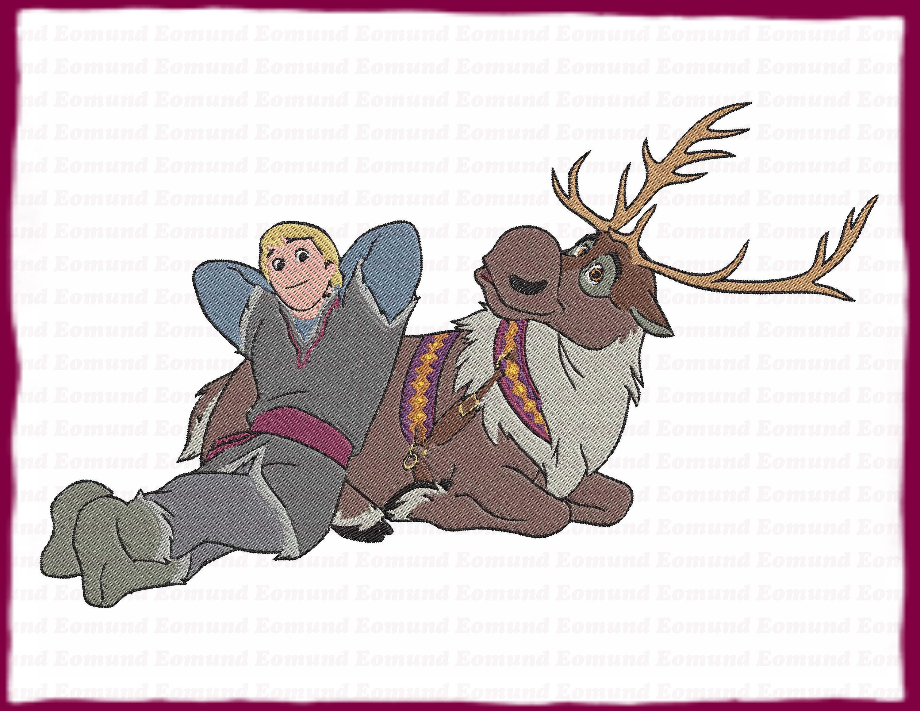 Sven and Kristoff Frozen Filled Embroidery Design 1 Instant Download - Etsy