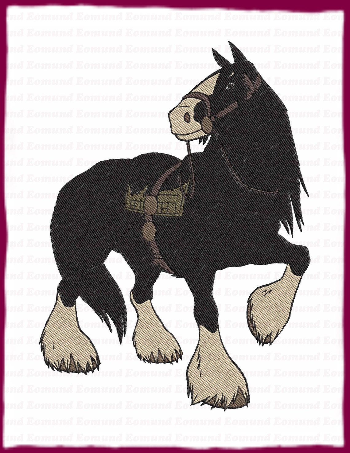 Angus Brave Filled Embroidery Design Instant Download - Etsy