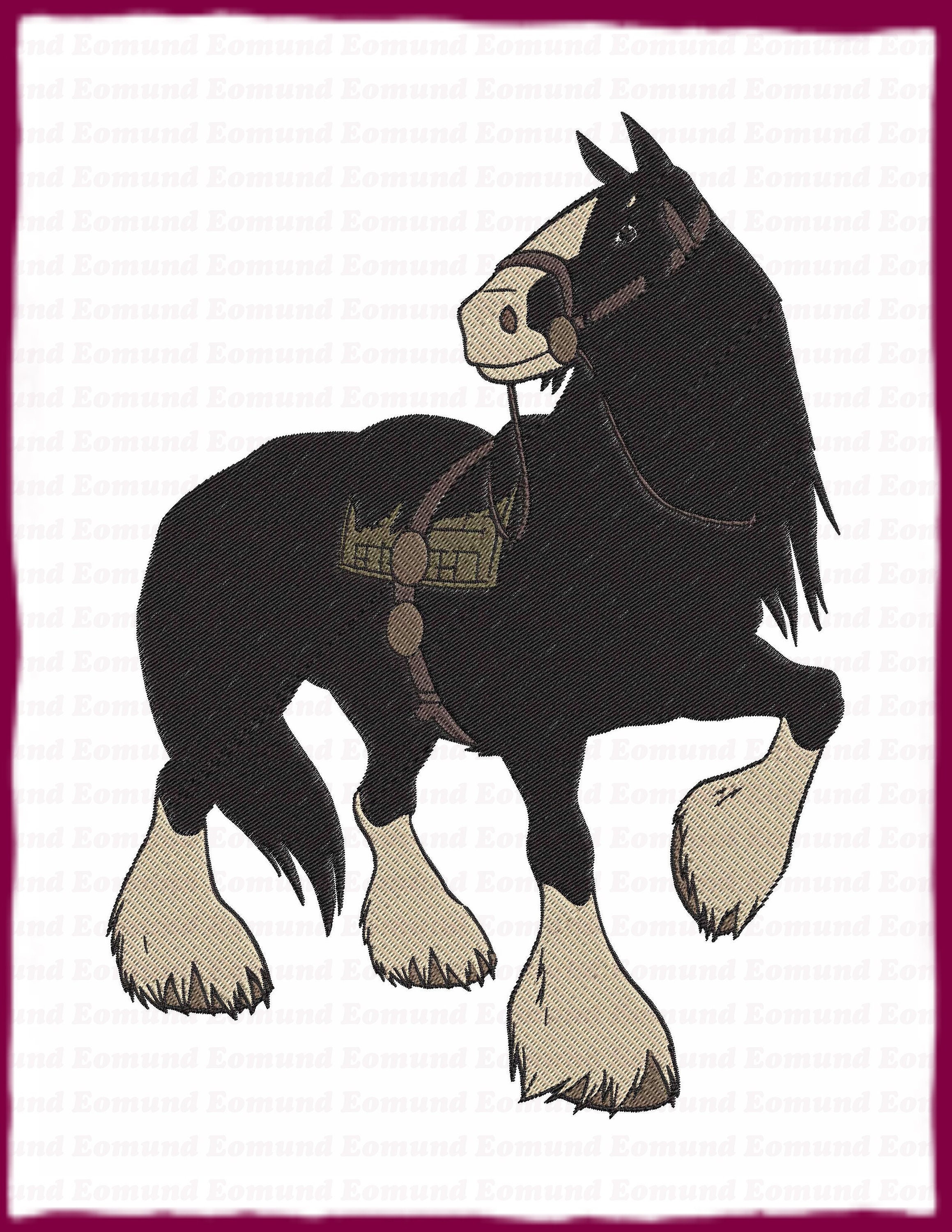 Angus Brave Filled Embroidery Design Instant Download - Etsy