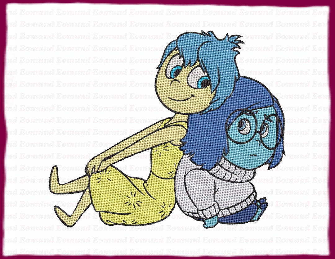 Joy and Sadness Inside Out Filled Embroidery Design 5 - Instant ...