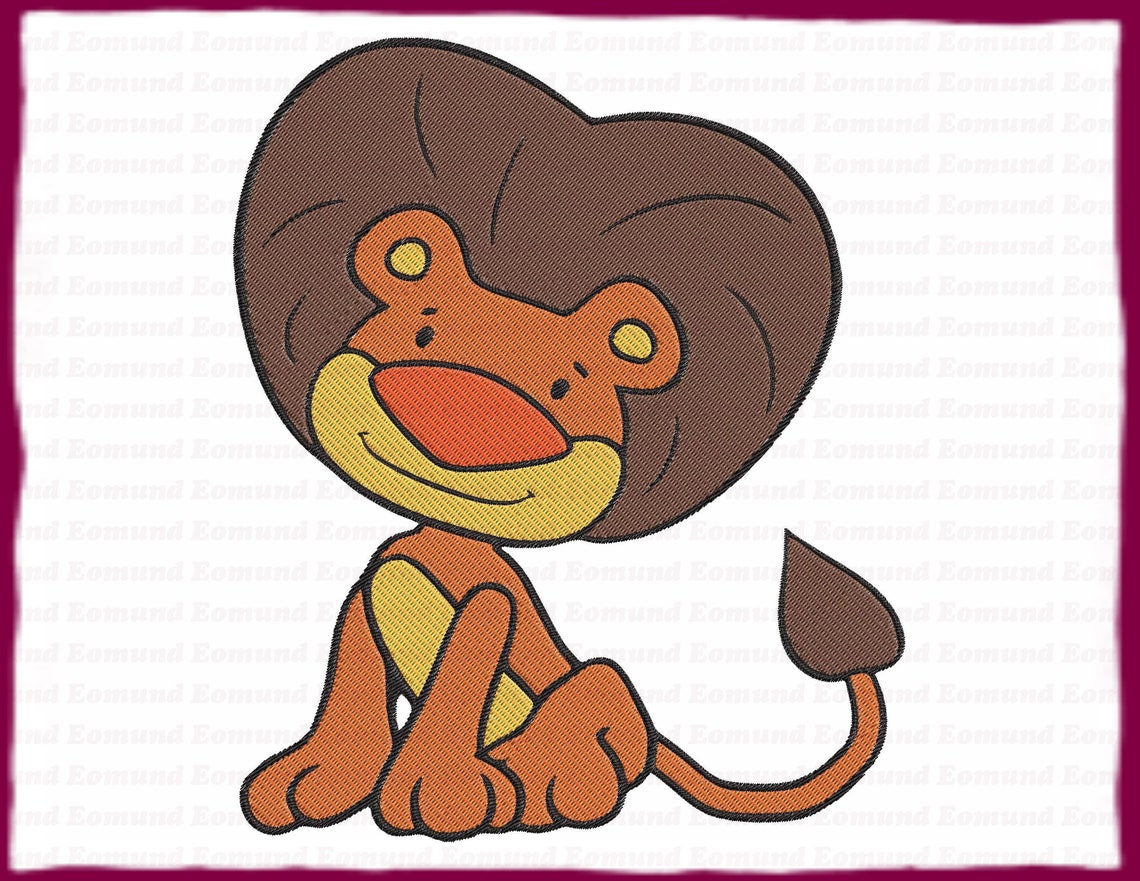 Goliath the Lion Jojo Circus Fill Embroidery Design 3 Instant Download ...