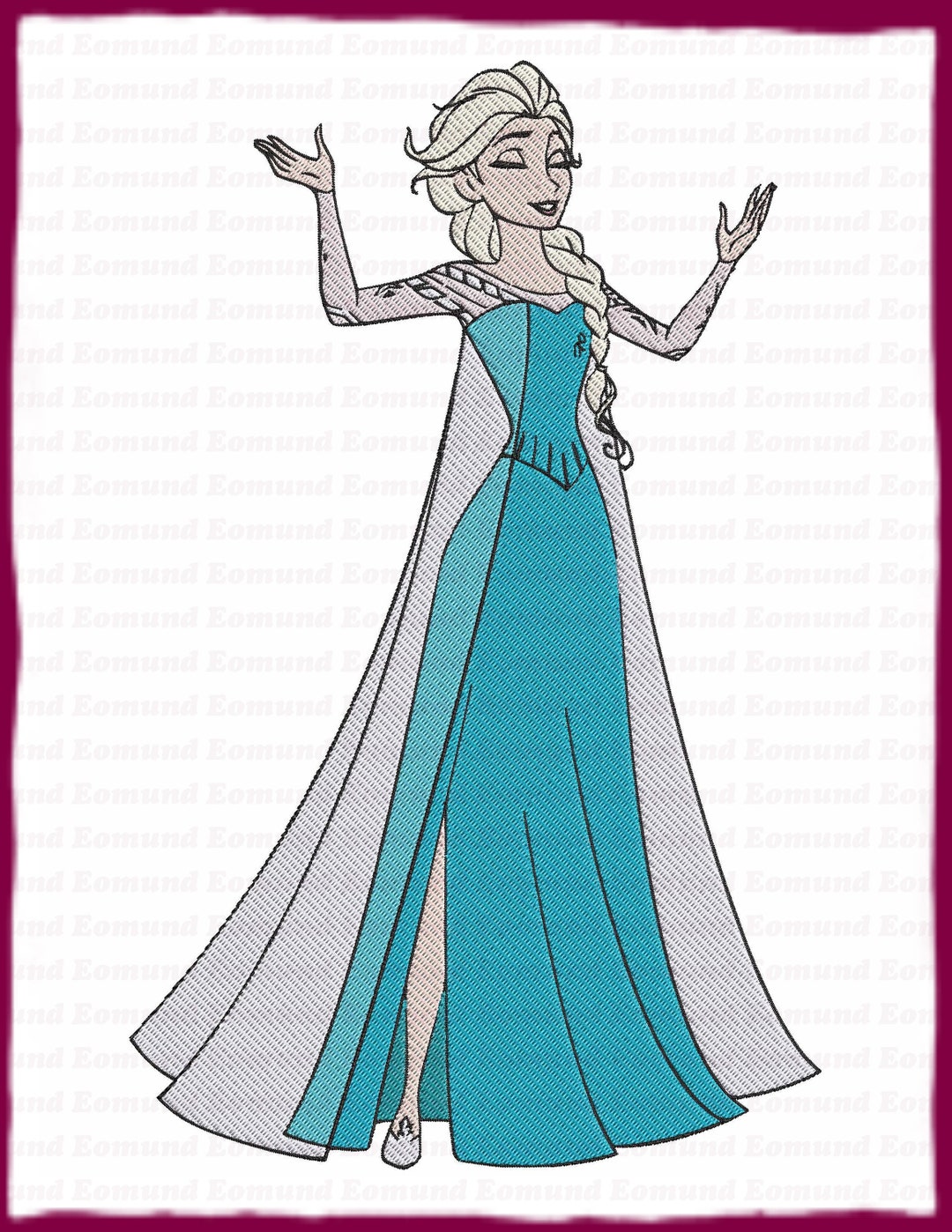 Elsa Frozen Filled Embroidery Design 12 - Instant Download - Etsy