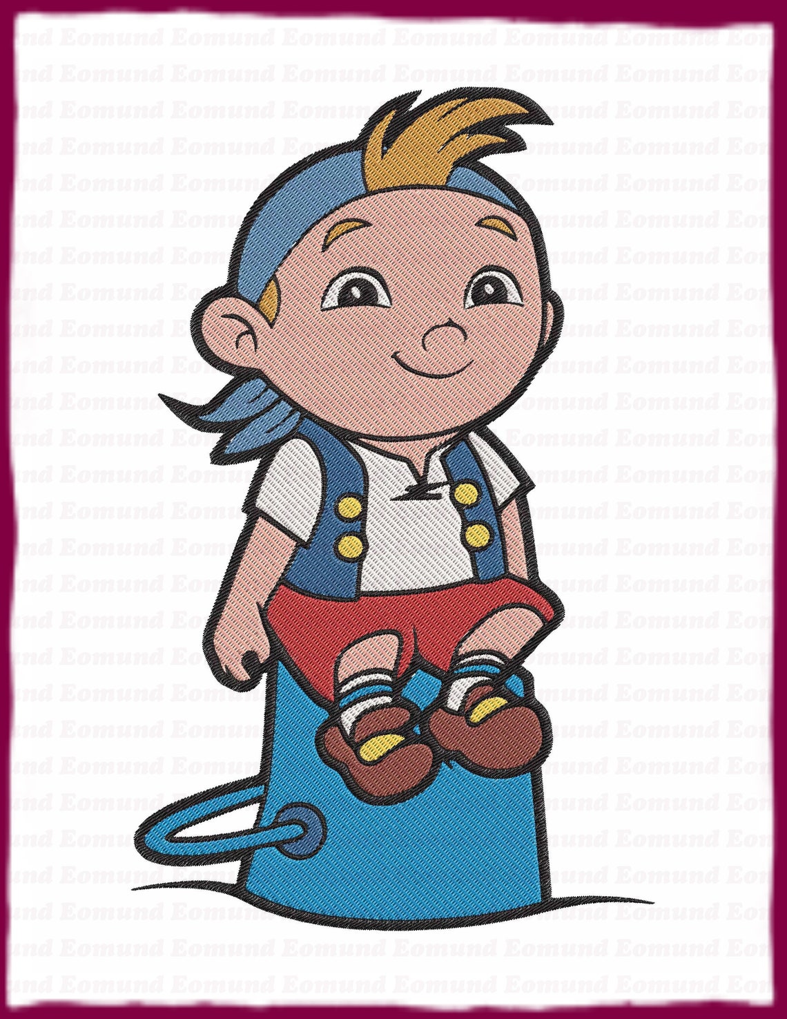 Cubby Jake and the Never Land Pirates Fill Embroidery Design 10 Instant ...