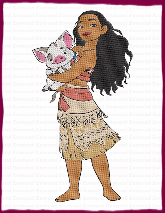 Pua With Moana Filled Embroidery Design 2 Instant Download - Etsy UK