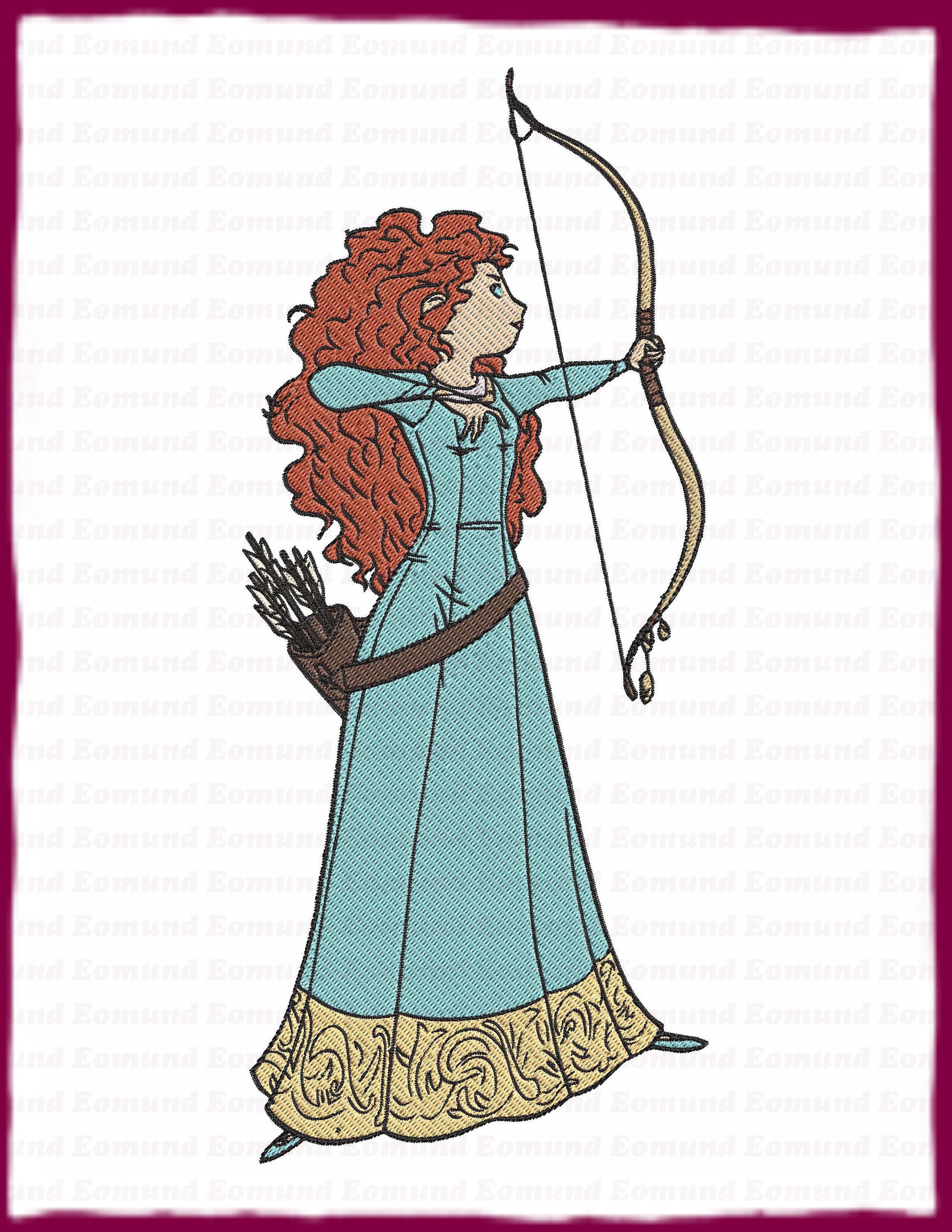Merida Brave Filled Embroidery Design 12 Instant Download - Etsy