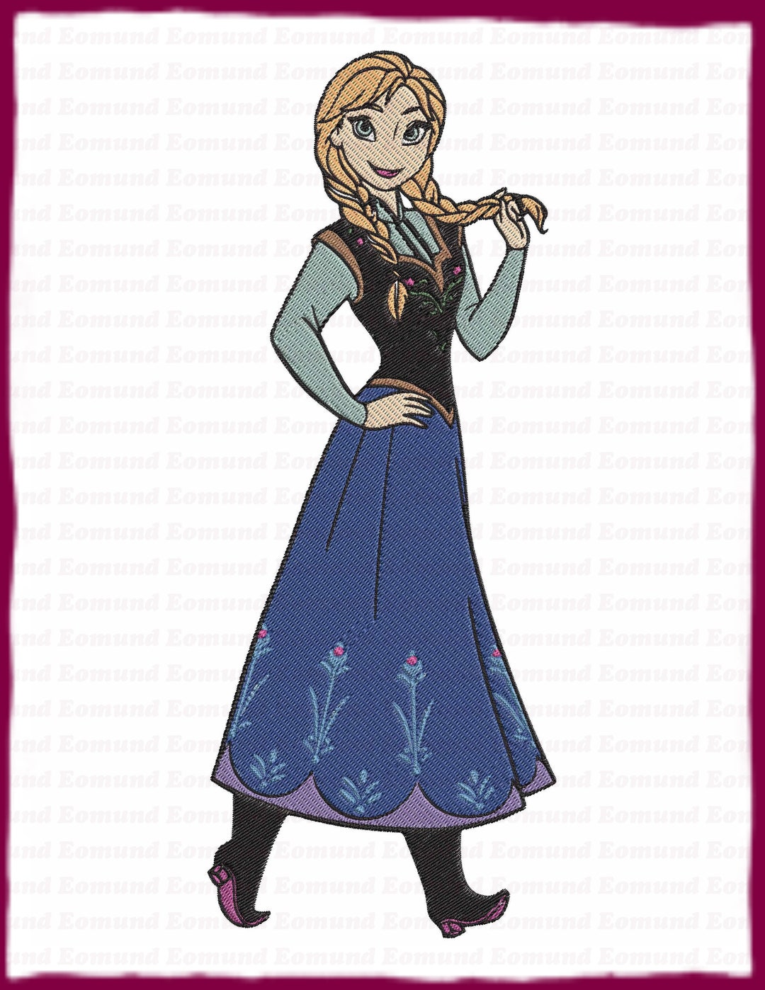Anna Frozen Filled Embroidery Design 8 - Instant Download - Etsy
