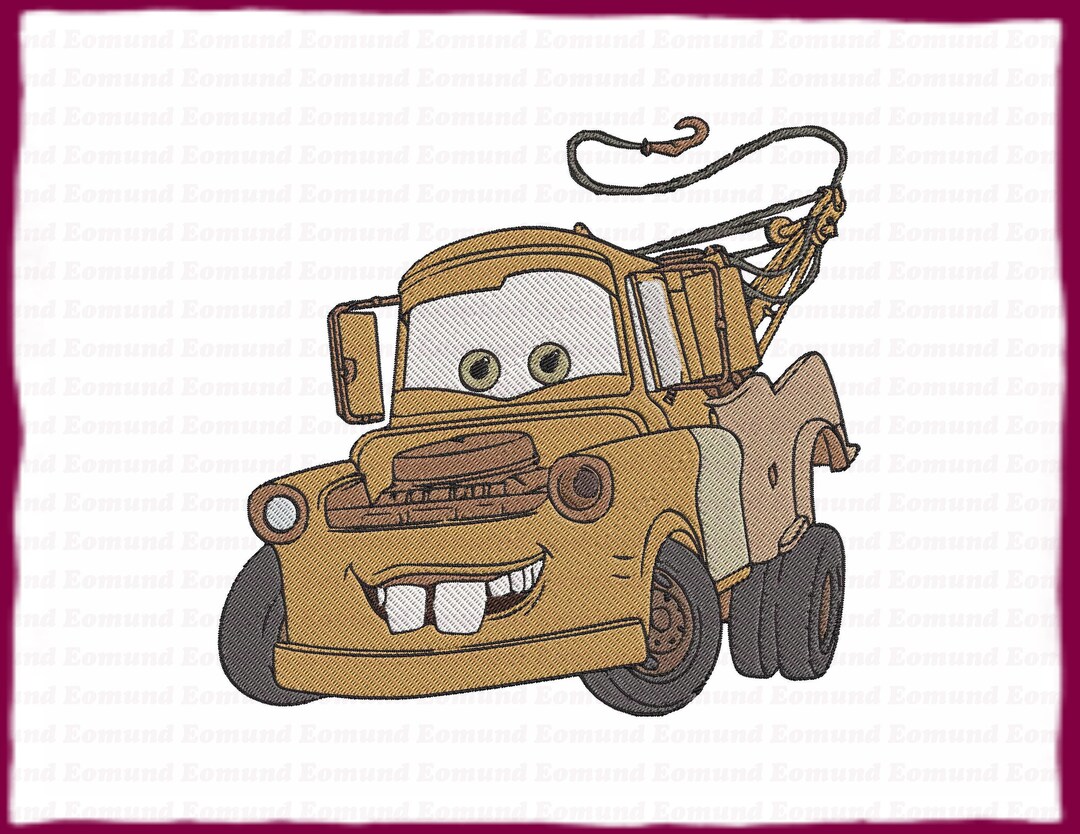 Tow Mater Cars Filled Embroidery Design 1 - Instant Download - Etsy
