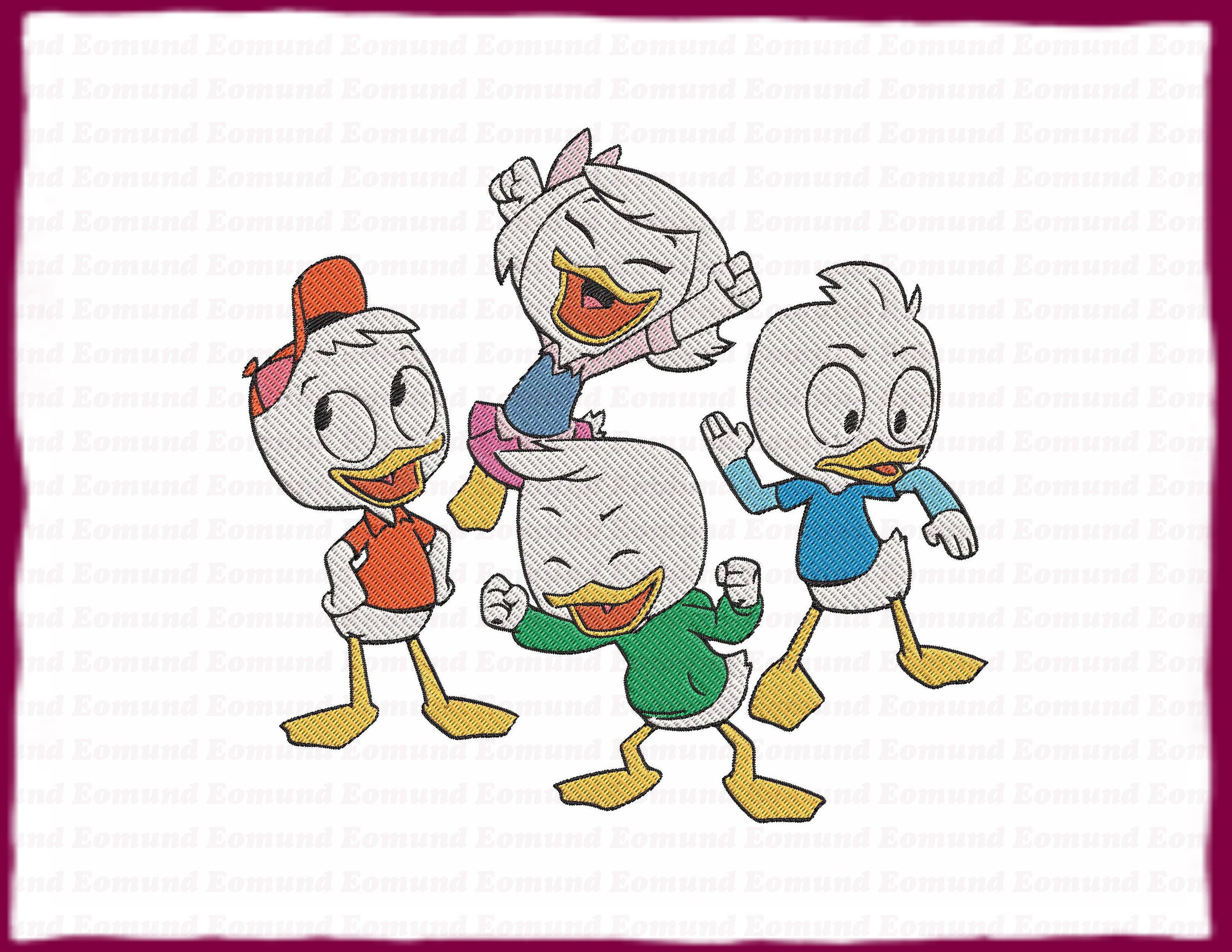 Webby and Huey and Dewey and Louie Ducktales Fill Embroidery Design 9 ...