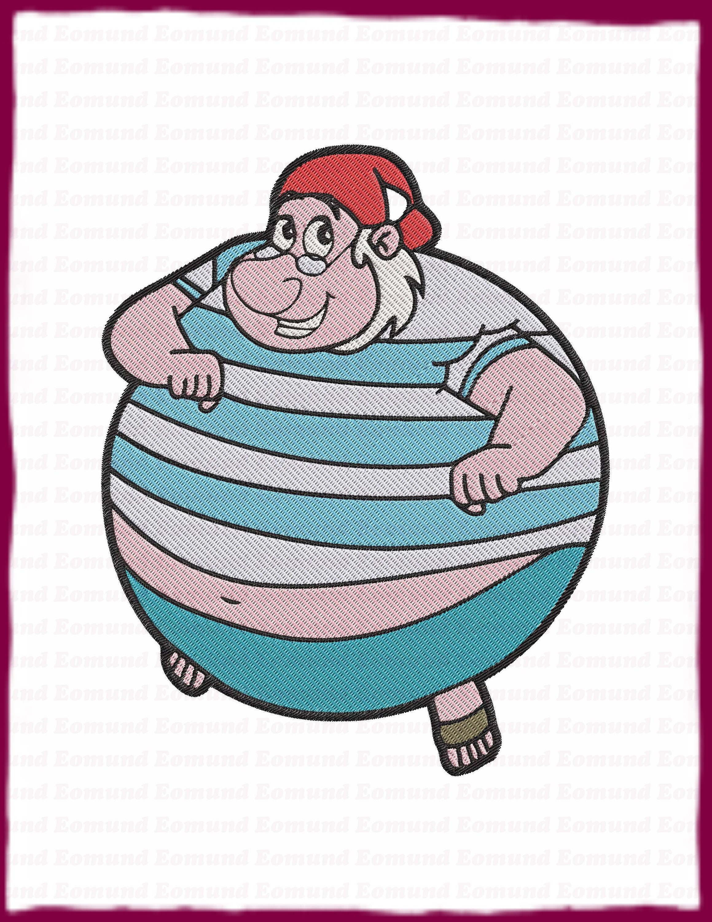 Mr Smee Jake And The Never Land Pirates Fill Embroidery Design | Etsy