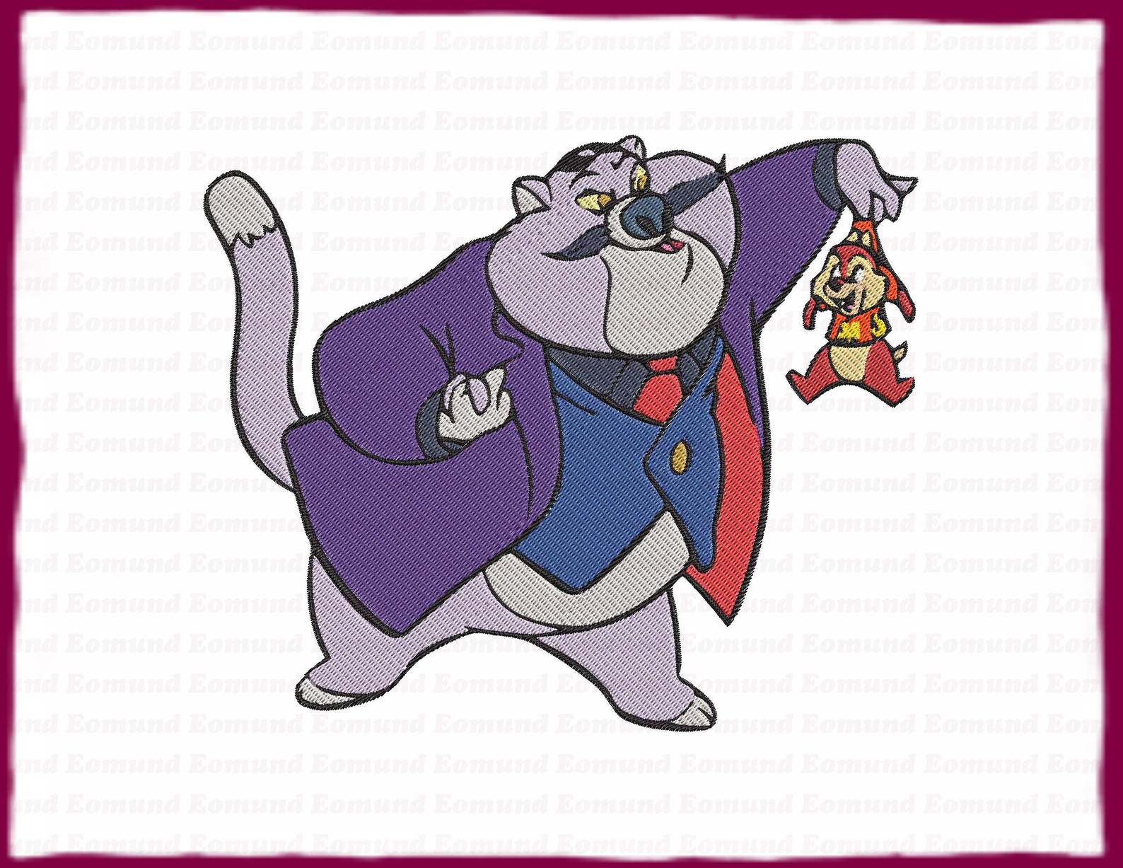 Fat Cat Chip and Dale Fill Embroidery Design 12 Instant Download - Etsy