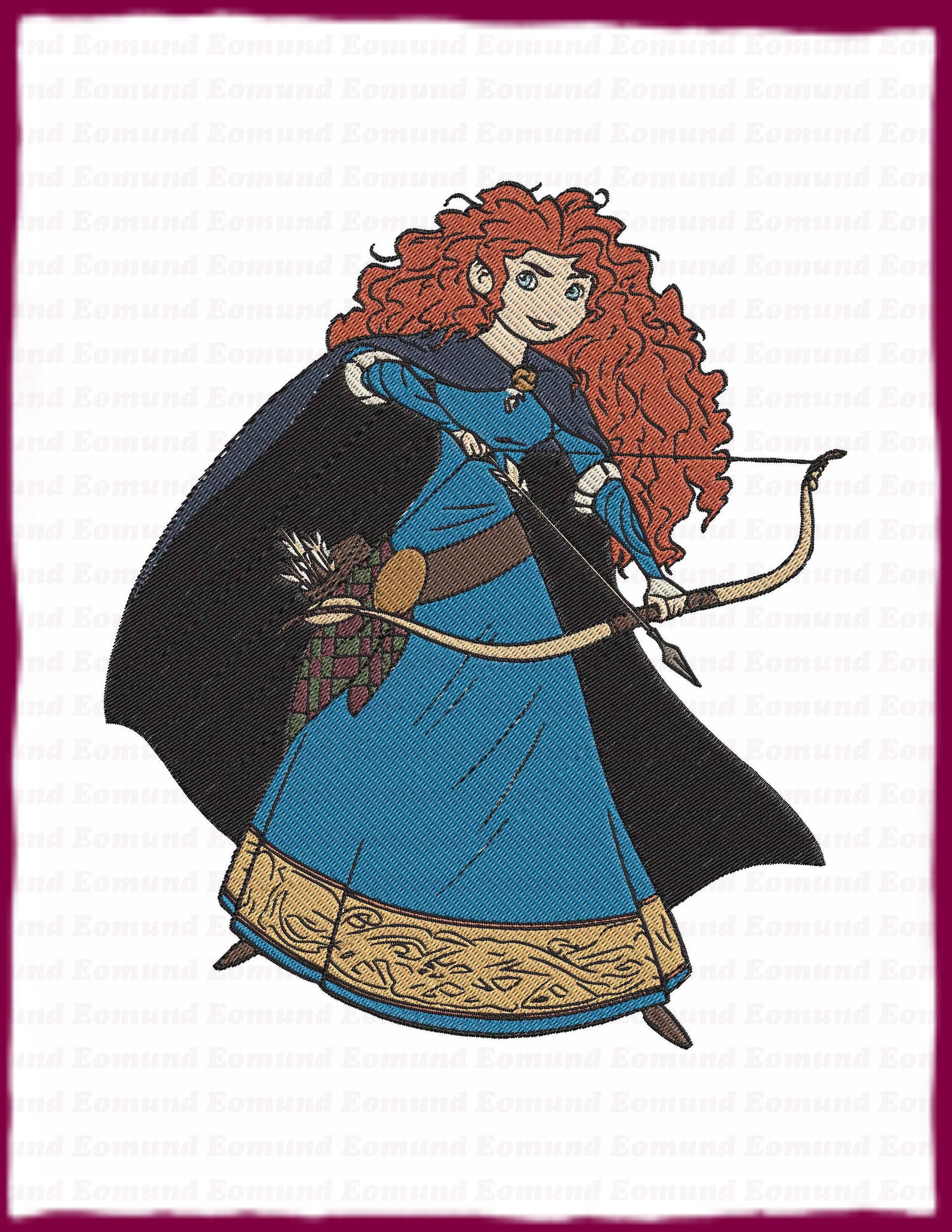 Merida Brave Filled Embroidery Design 7 Instant Download - Etsy